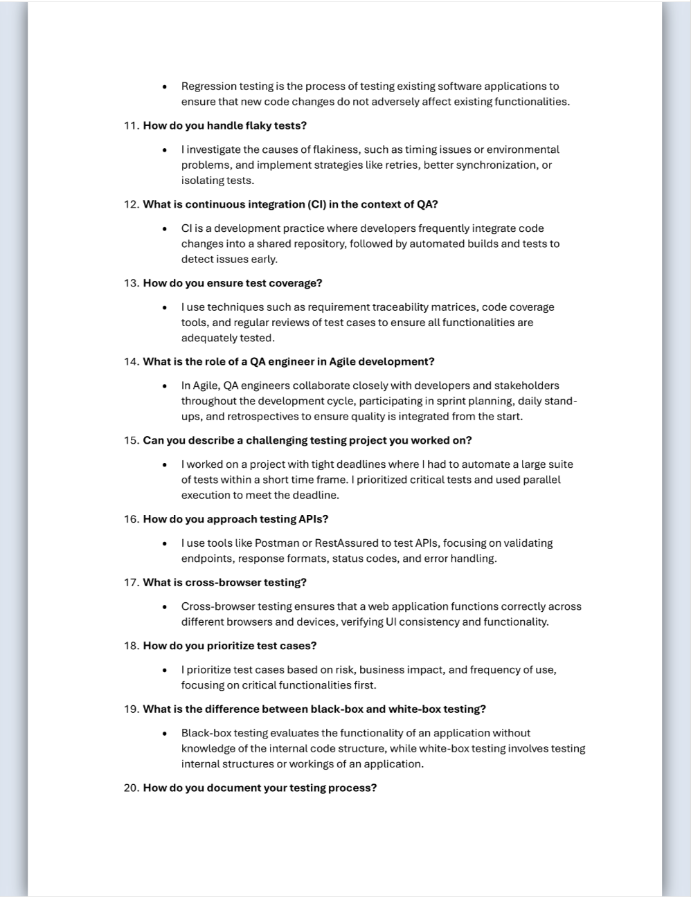 Most Asked Interview Questions for QA (40 Pages) - Technical Aliens